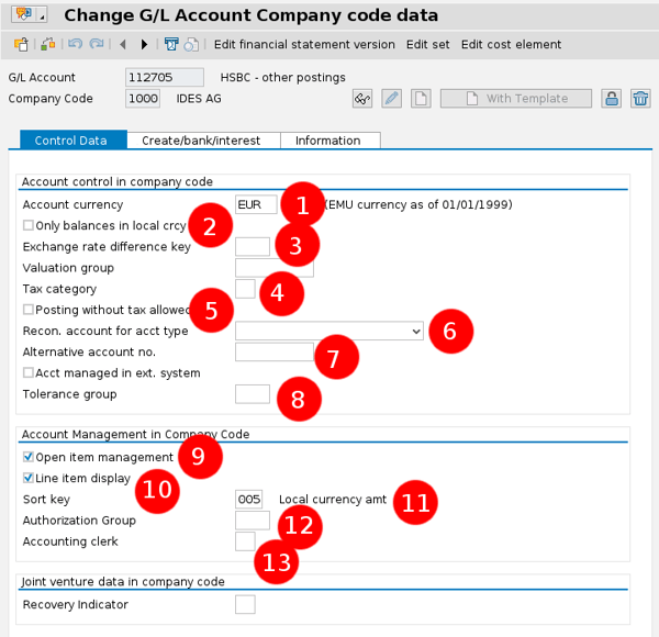 SAP Finance: What do GL account fields do?